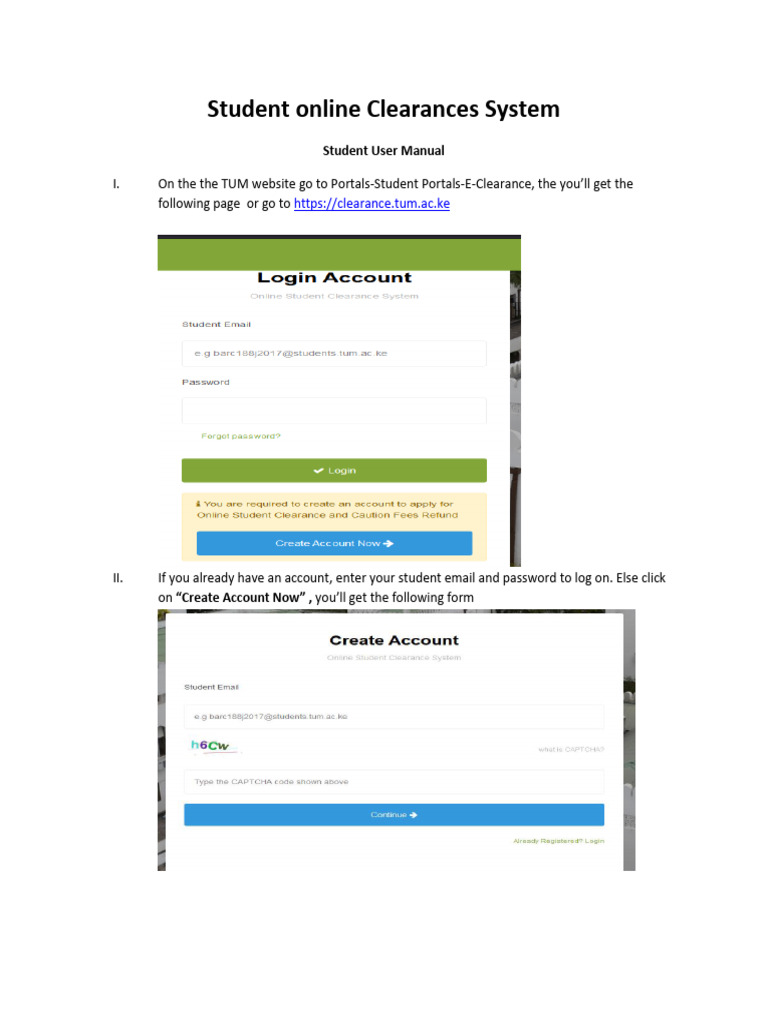 STUDENT CLEARANCE MANUAL | PDF