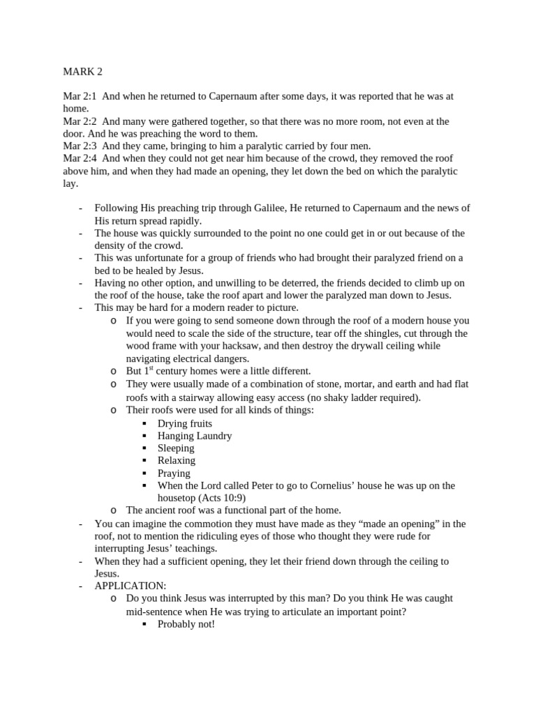 MARK 2 | PDF | Jesus | Gospel Of Matthew