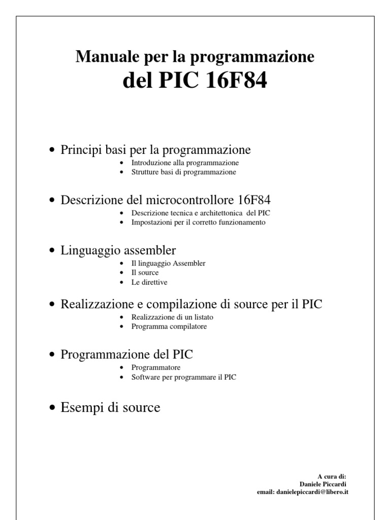 Manuale PIC 16F84 | PDF