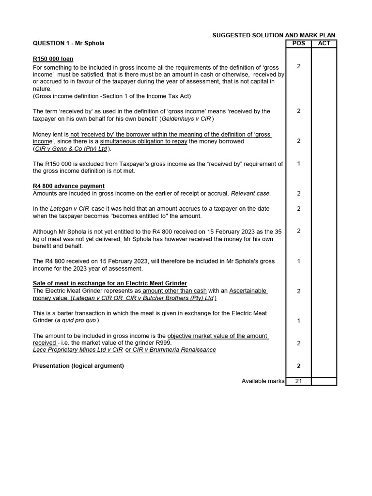 Su 2 Tut Solutions | PDF | Gross Income | Income