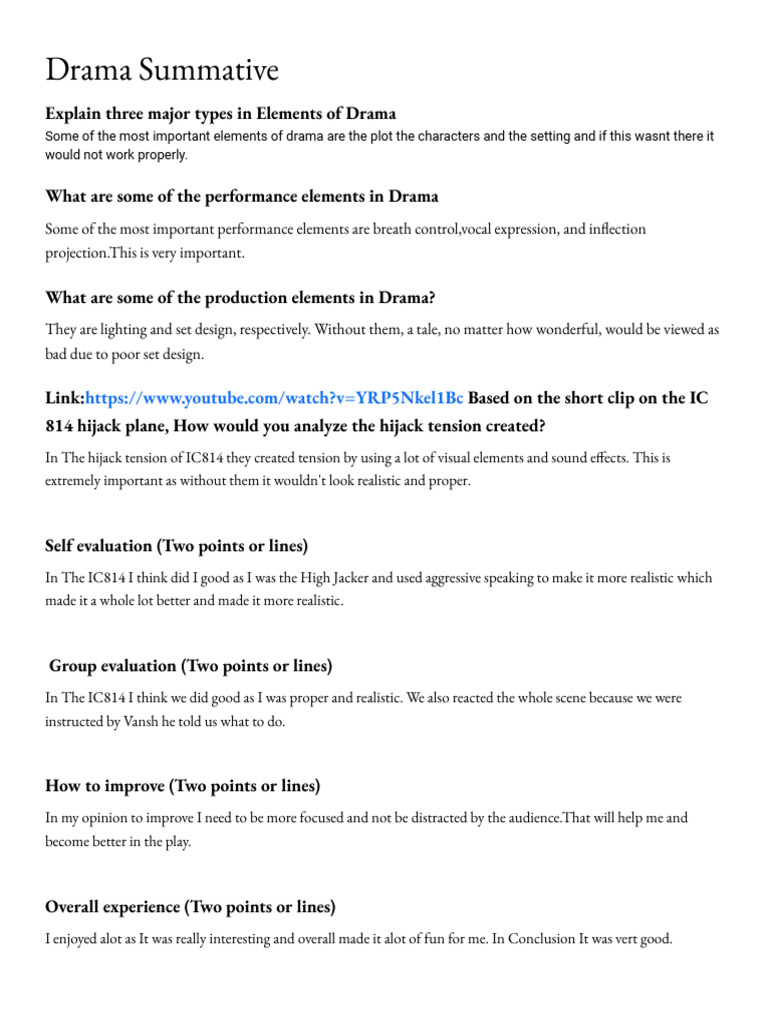 Drama Summative | PDF