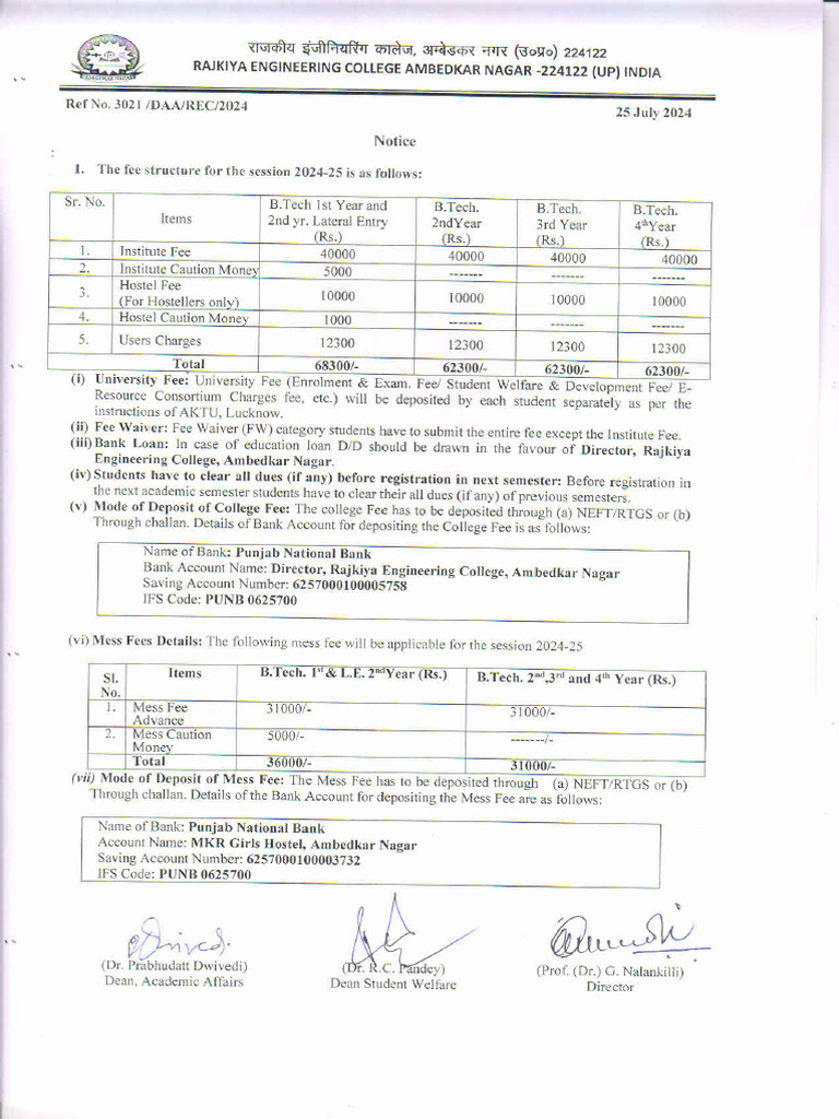 Fee Structure 2024 25 - 030824 | PDF