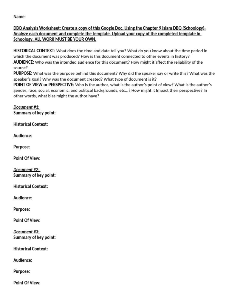 DBQ Analysis Worksheet-10 | PDF | Social Science