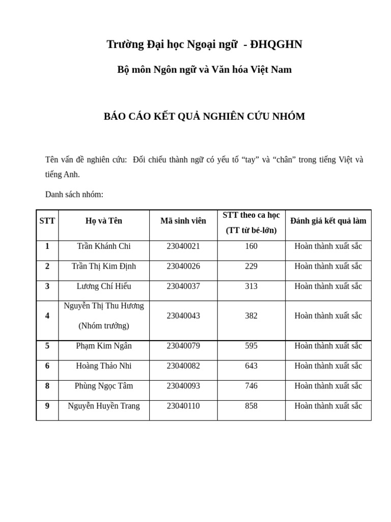 NMVNH Bài Nghiên C U | PDF