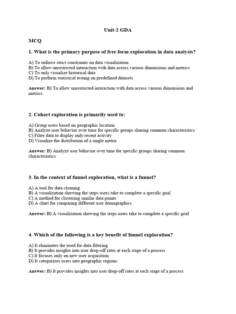 gda unit-2 mcq | PDF | Spatial Analysis | Data Analysis