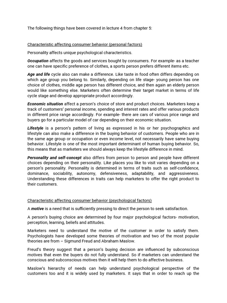 Chap-5 Lecture Note2 | PDF | Motivation | Motivational