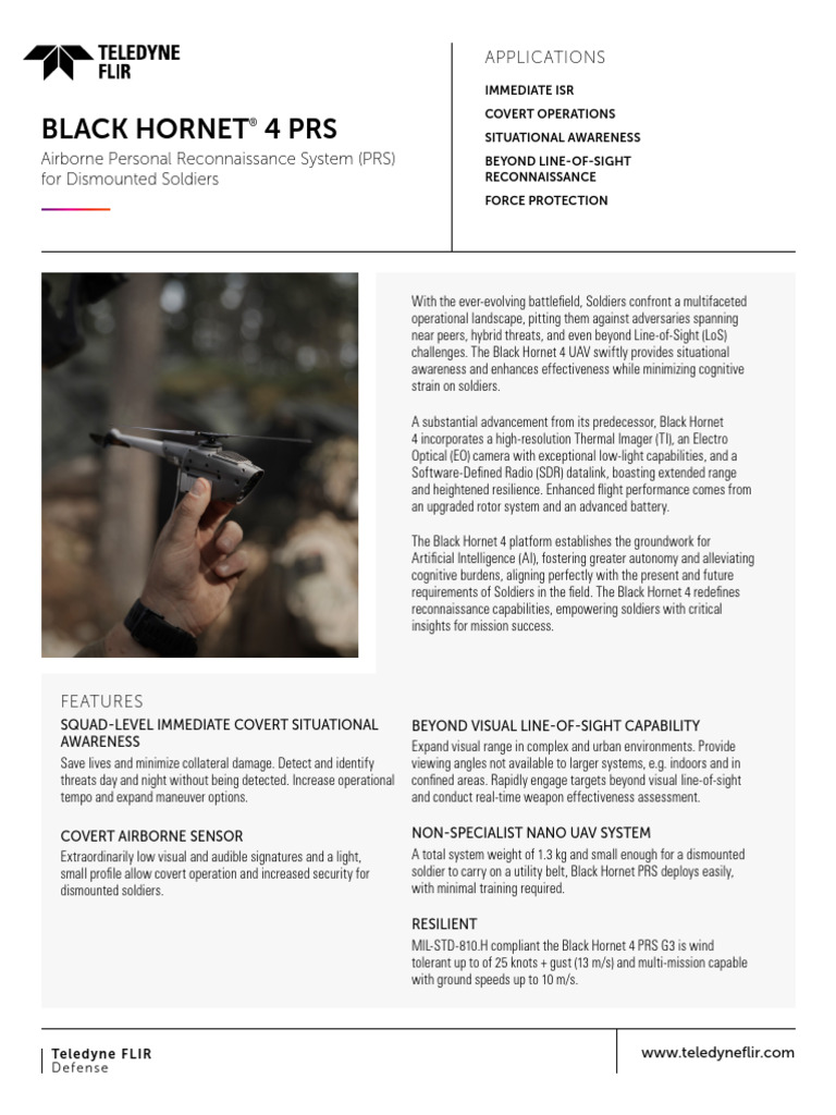 Black Hornet-4_PRS_Datasheet-LTR 23-0919_WEB | PDF | Unmanned Aerial ...