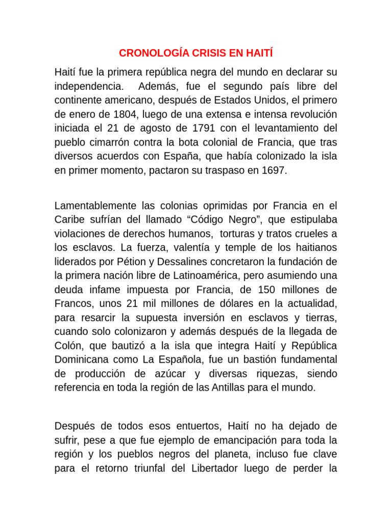 CRISIS HAITÍ | PDF | Haití