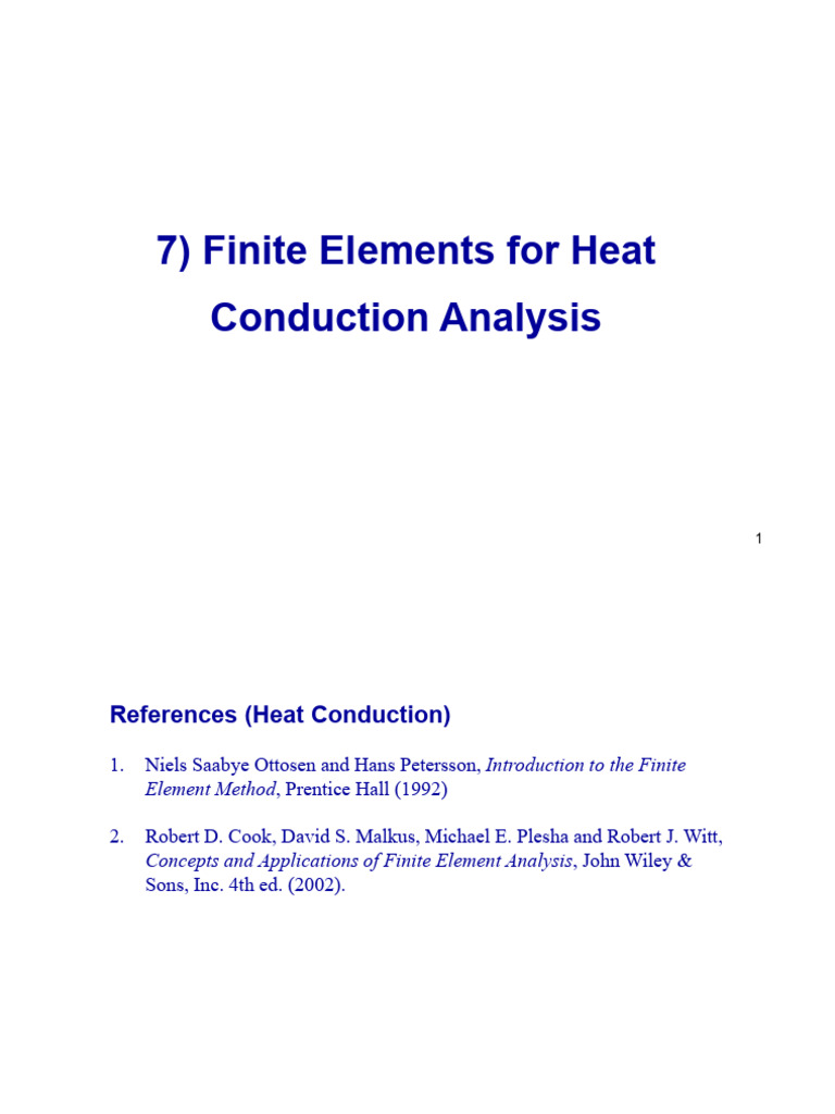 Finite Element Analysis of Heat Conduction | PDF | Thermal Conduction ...