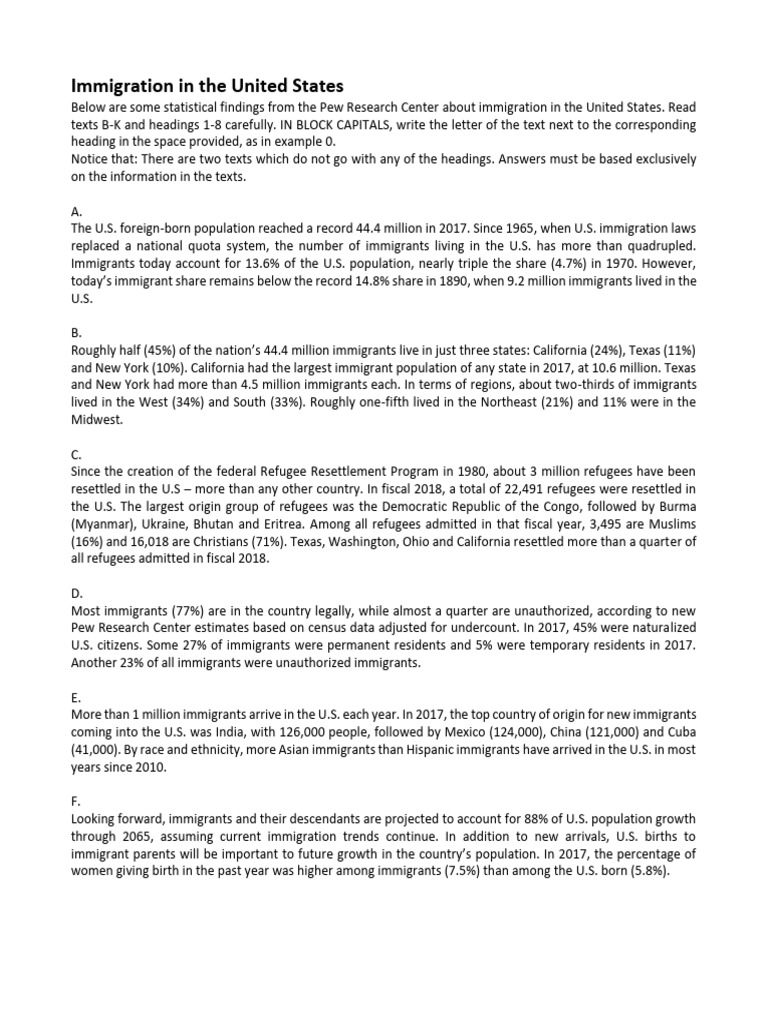 2023-05-18 CL Immigration in The United States - Headings | PDF ...