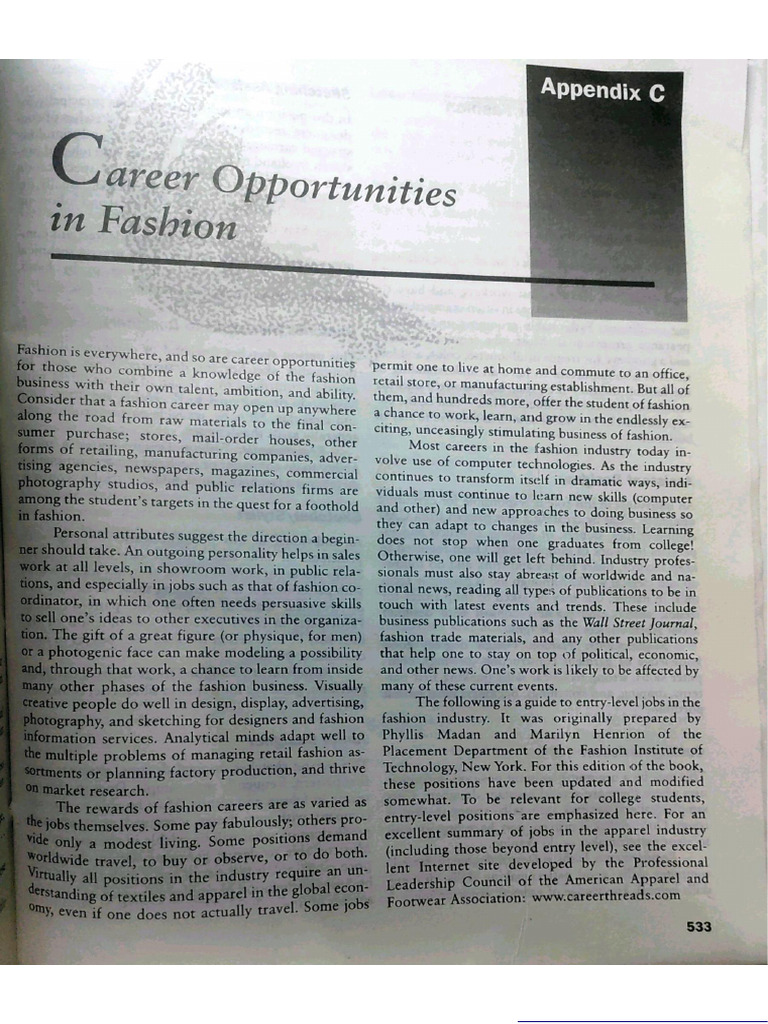 Careers in Fashion | PDF | Computers