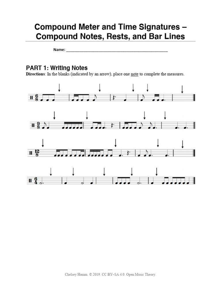 Compound Meter and Time Signatures | PDF