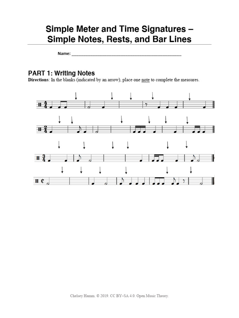 Simple Meter and Time Signatures | PDF