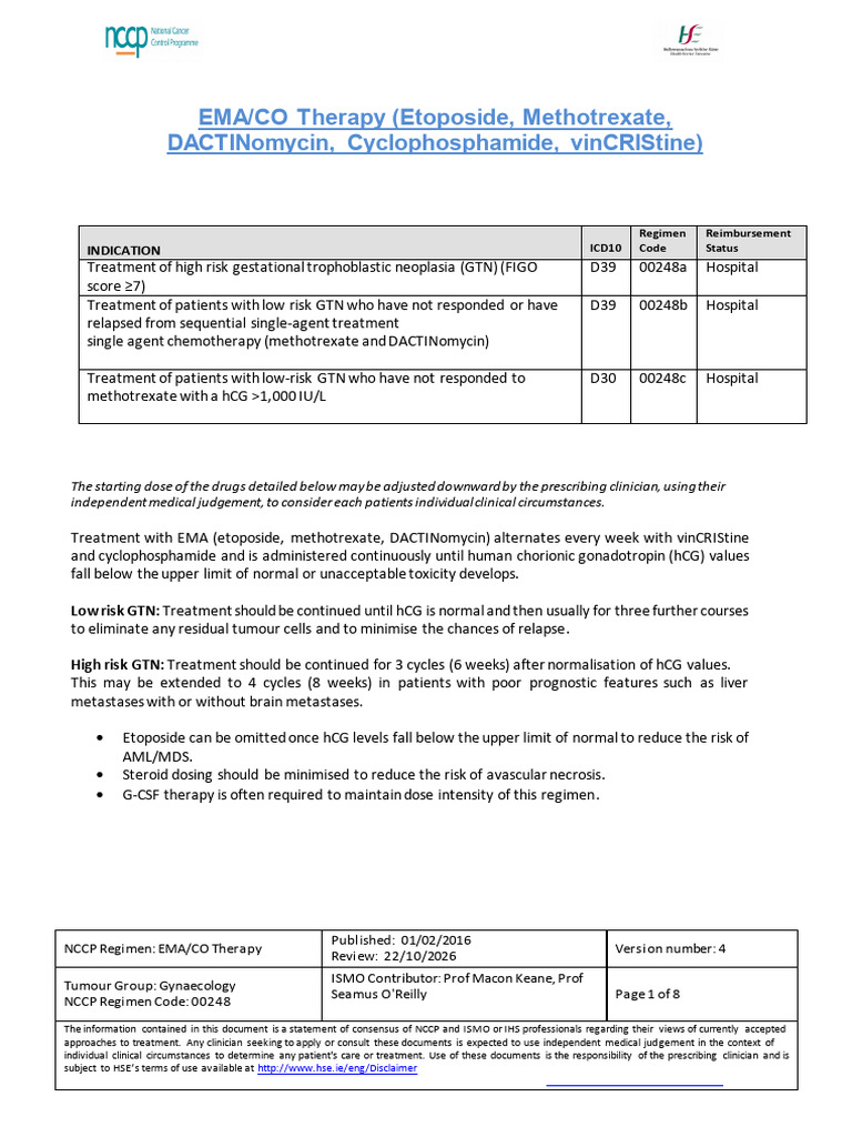 248 Ema Co Therapy Etoposide Methotrexate Dactinomycin Cyclophosphamide ...