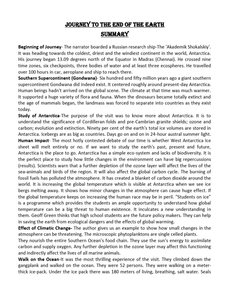 12 - SR - 3 - Journey To The End of The Earth | PDF | Antarctica | Earth