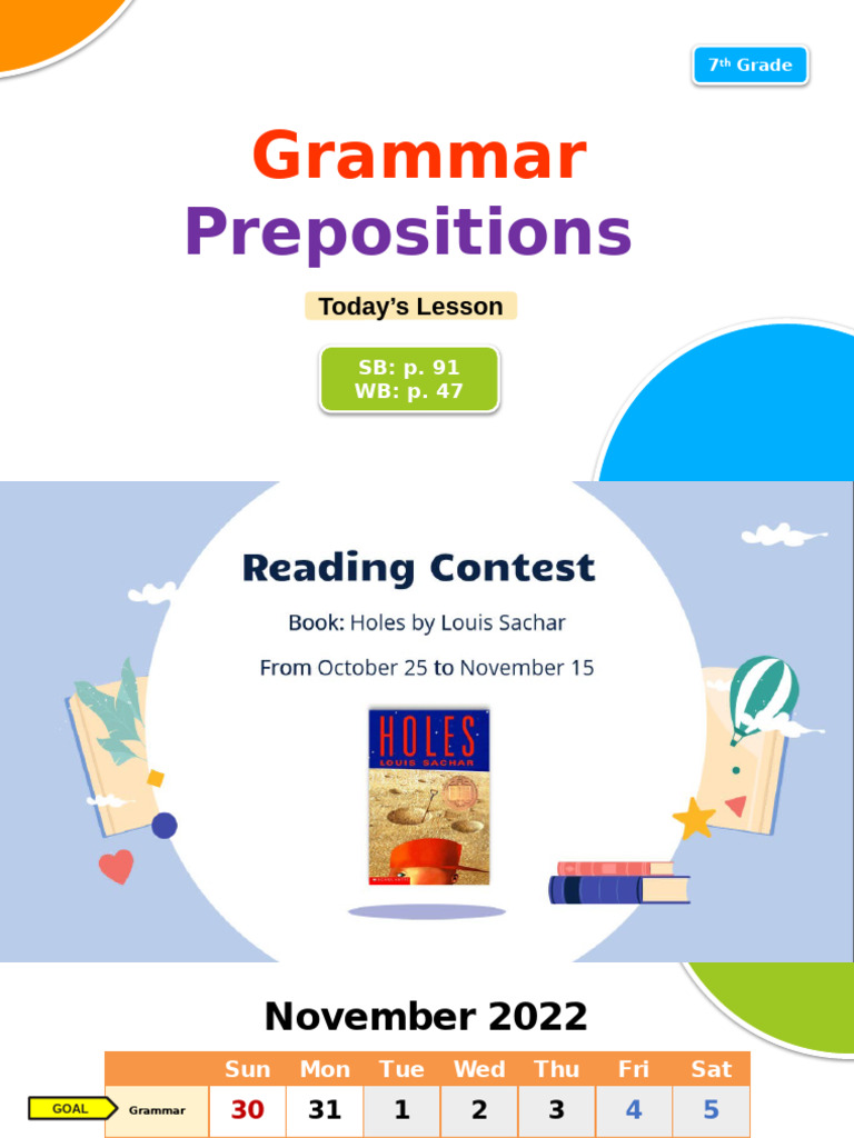Grammar 2 - Prepositions - SB P. 91 | PDF | Preposition And Postposition | Noun
