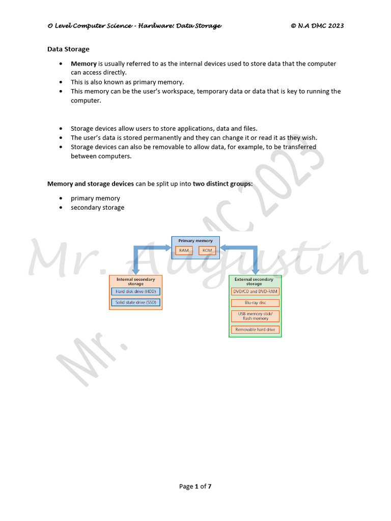 Chapter 3 Data Storage Pro | PDF | Computer Data Storage | Random Access Memory