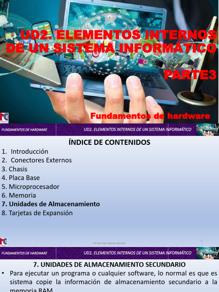 UD2 Parte3 Elementos Internos de Un SI | PDF | Unidad de estado sólido | Disco duro