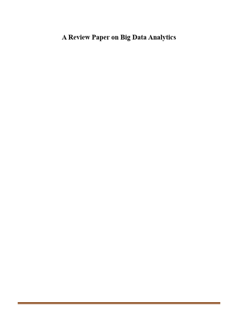 37 A Review Paper On Big Data Analytics | PDF | Big Data | Data
