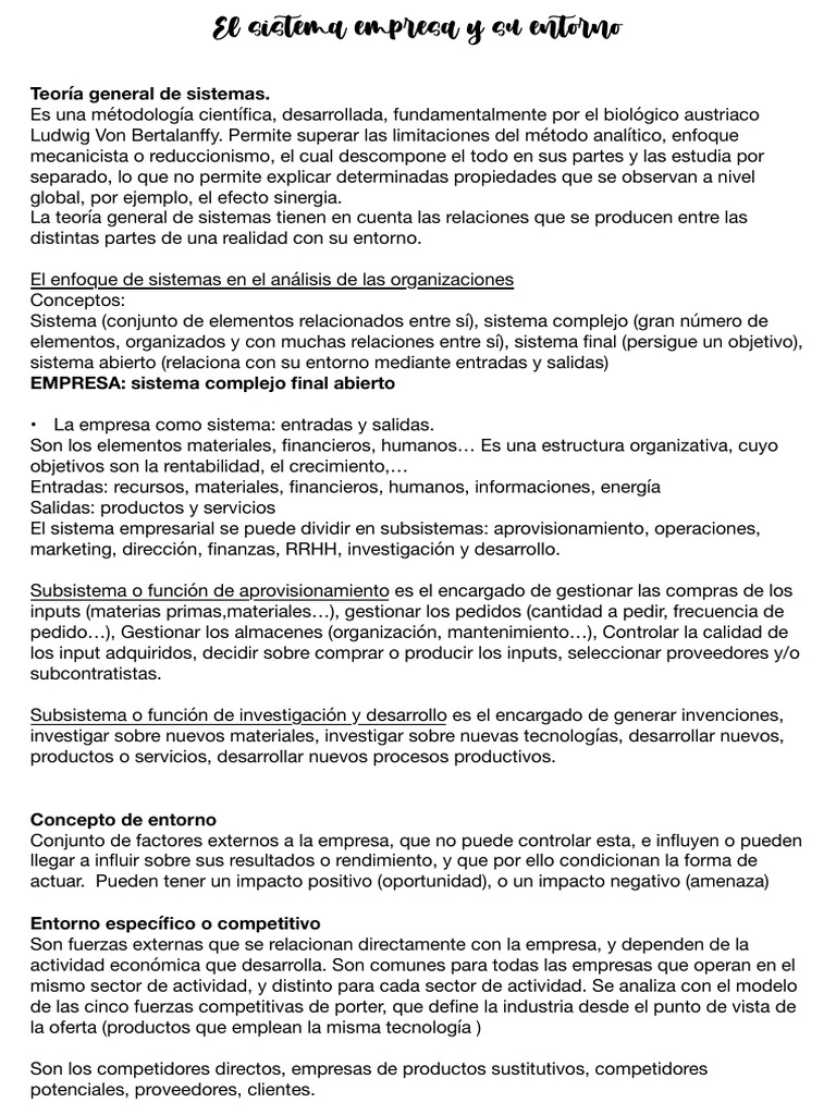 Resumen Tema 3 | PDF | Business | Sistema