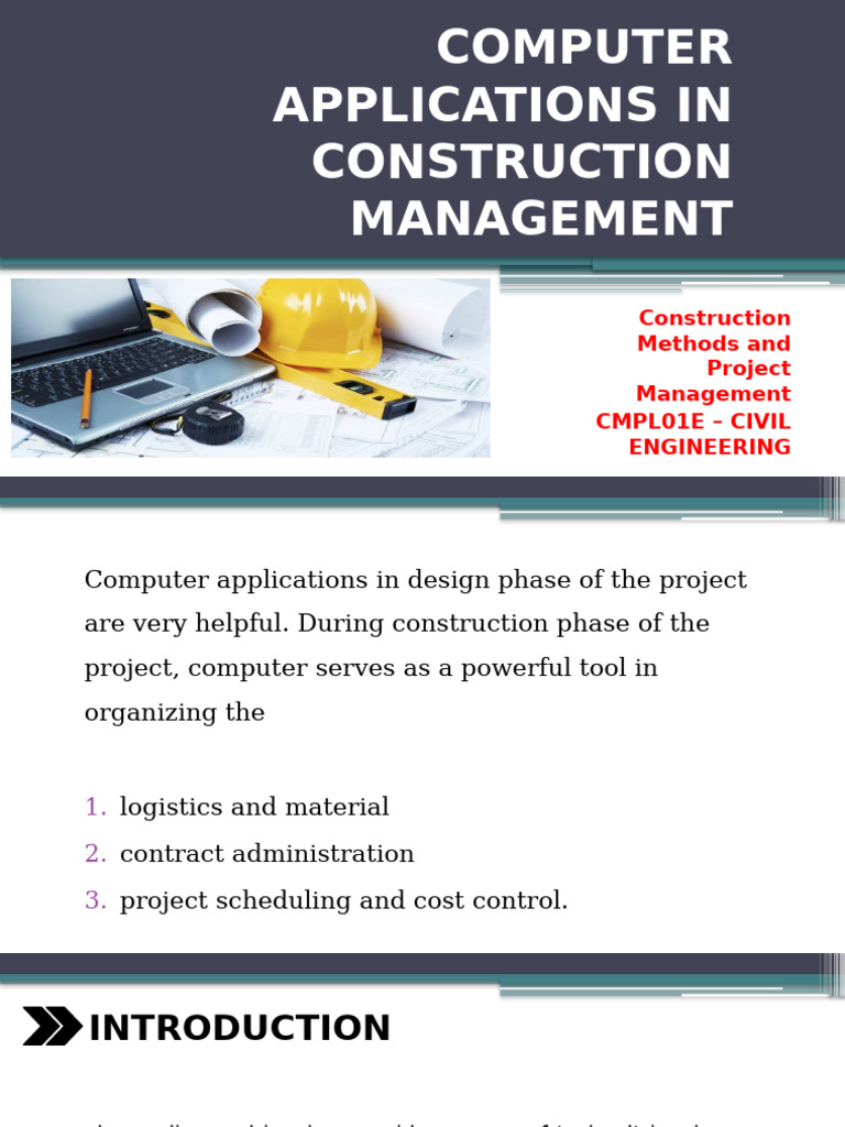 Computer Applications in Construction Management | PDF | Software | Computing