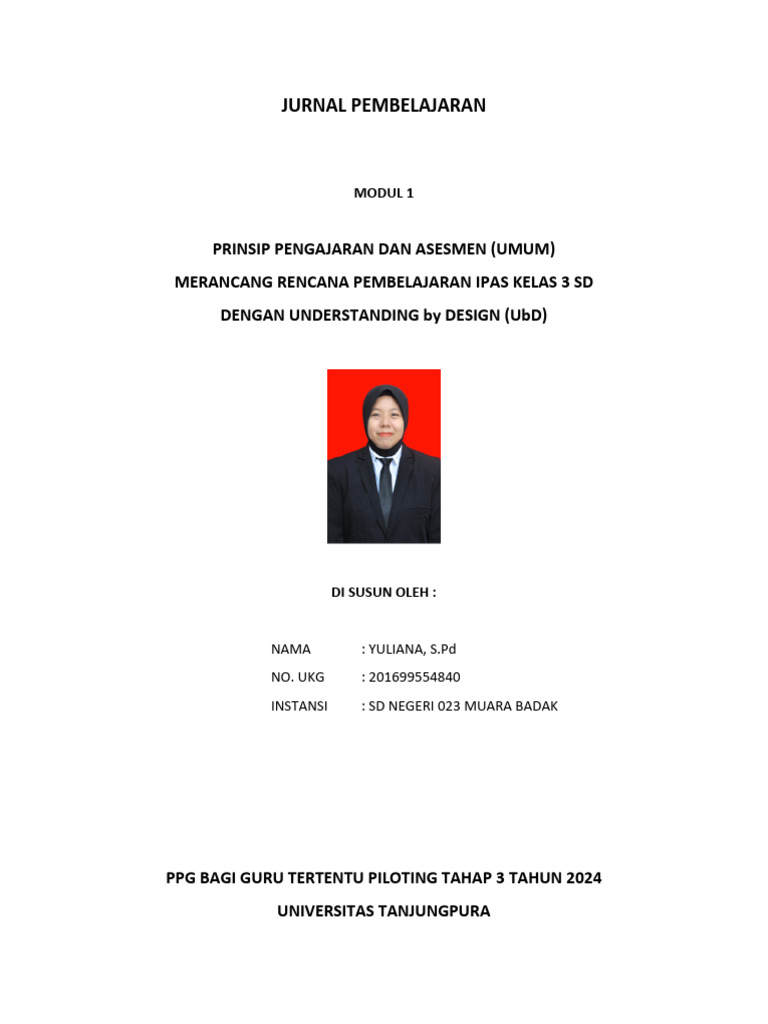 Jurnal Pembelajaran Modul 1 Prinsip Ubd An. Yulana | PDF