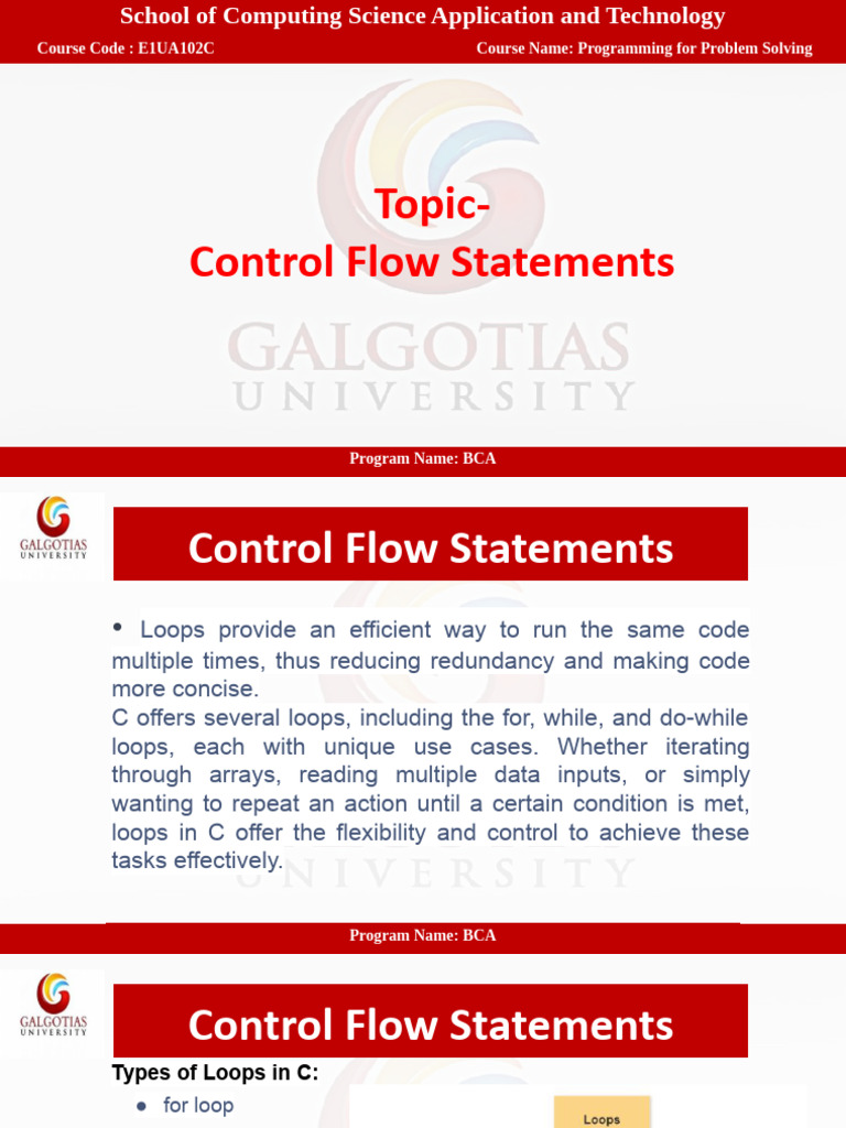 Control Statements Loops, Break, Continue | PDF | Control Flow | Software Development