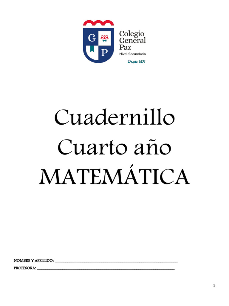 Cuadernillo Cuarto Final - 2024 | PDF | Números | Función (Matemáticas)