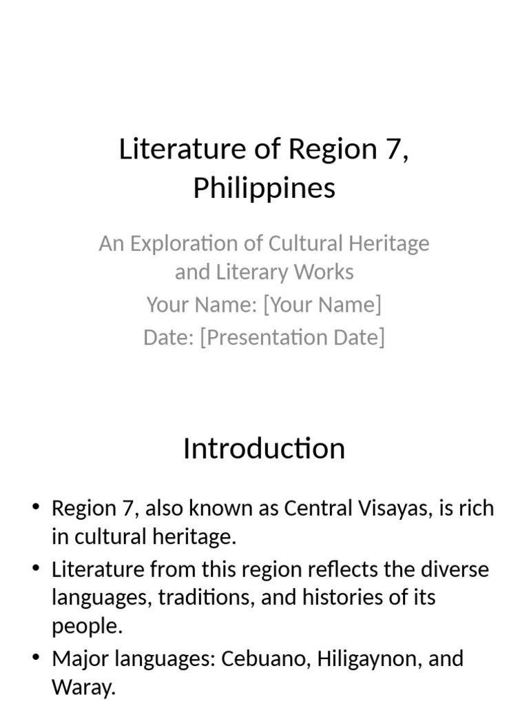 Literature of Region 7 Philippines Enhanced | PDF | Cebu | Philippines