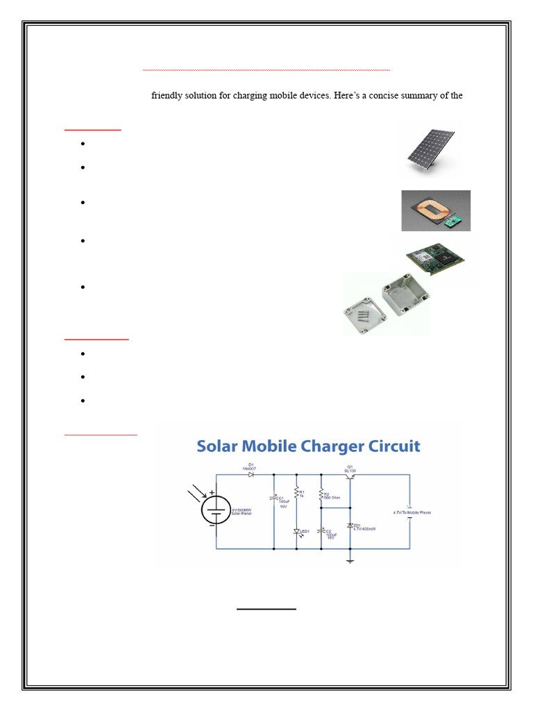 Wireless Solar Mobile Charger Prototype | PDF | Home & Garden | Computers
