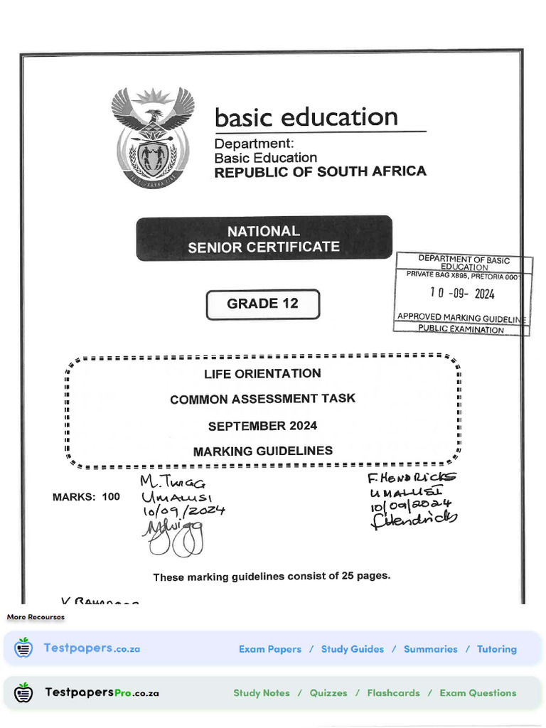 LO CAT APPROVED MARKING GUIDELINE ENGLISH - Watermark | PDF | Home & Garden