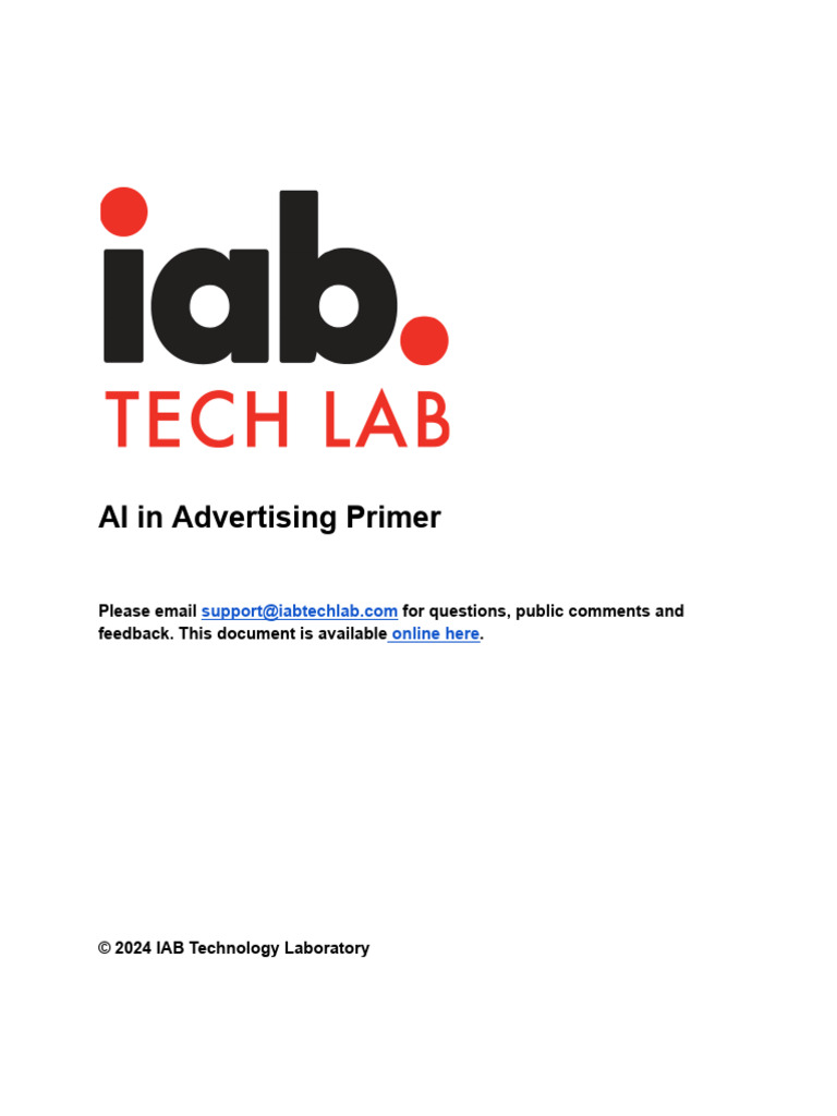 IAB Tech Lab AI in Advertising Primer Oct 2024 | PDF | Artificial ...