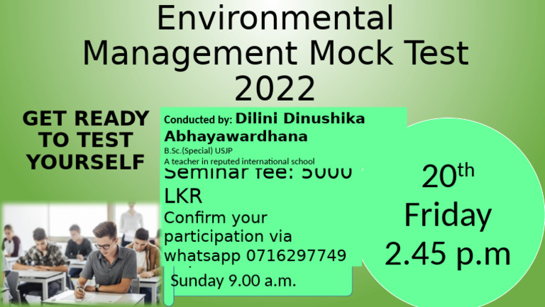 Environmental Management Mock Test | PDF