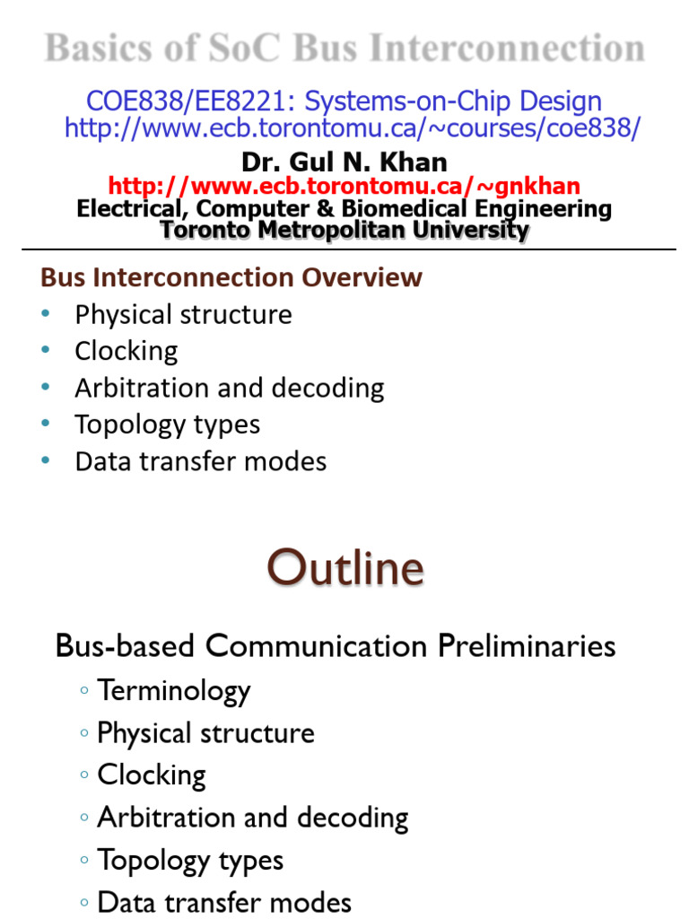 Basics of Bus Interconnection | PDF | System On A Chip | Network Topology