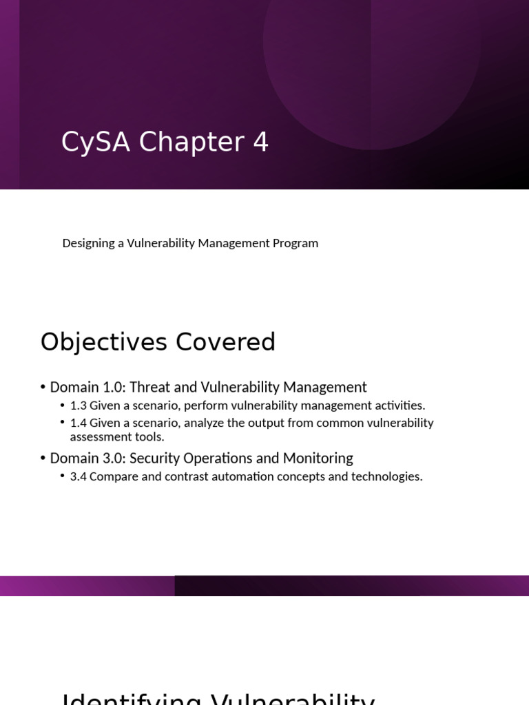 Chapter 4 - Designing A Vulnerability Management Program | PDF | Vulnerability (Computing ...