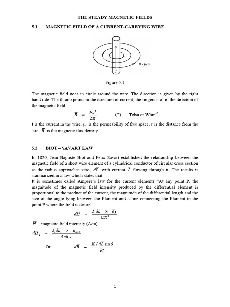 5 STEADY MAGNETIC FIELDS | PDF | Inductance | Inductor
