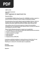 Cover Letter for Japan Tourist Visa | PDF | Travel