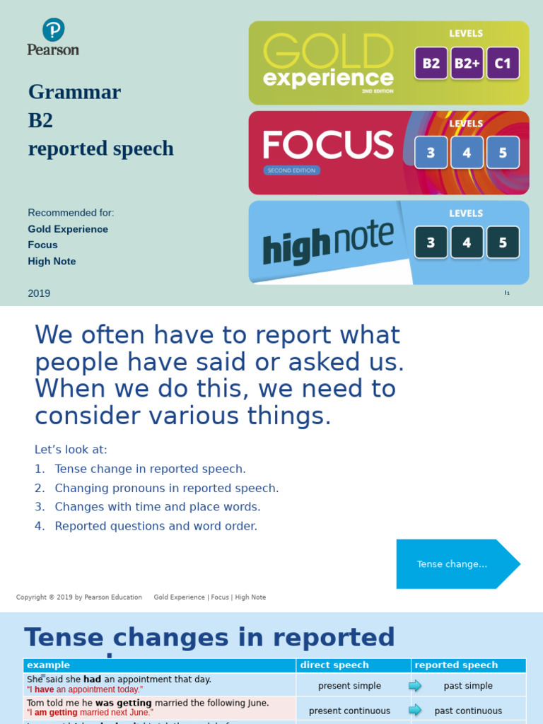 Grammar B2 - 7 Reported Speech | PDF | Verb | Question