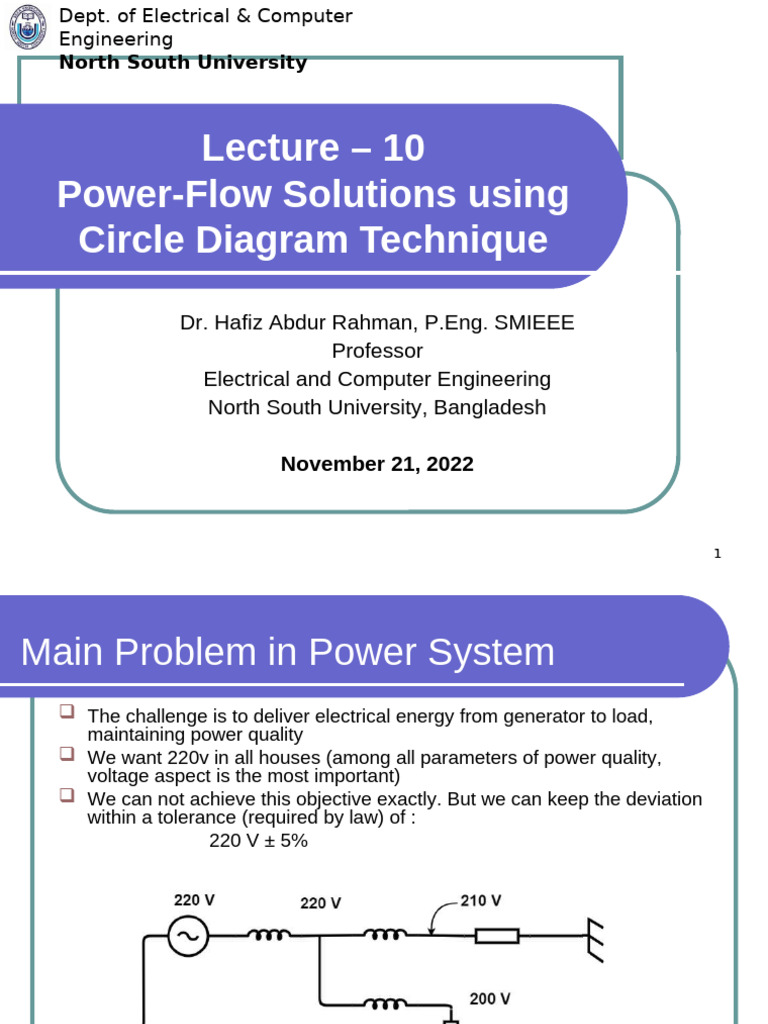 Lecture 10 | PDF | Electric Power Transmission | Voltage