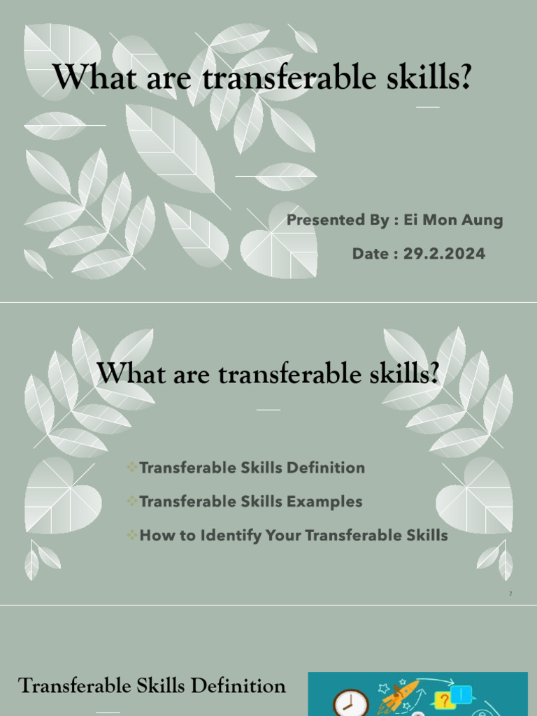 What Are Transferable Skills 1 | PDF