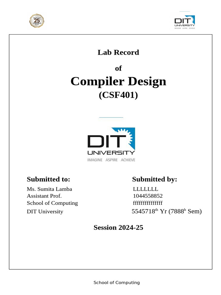 CSF401 - Format of Labfile | PDF