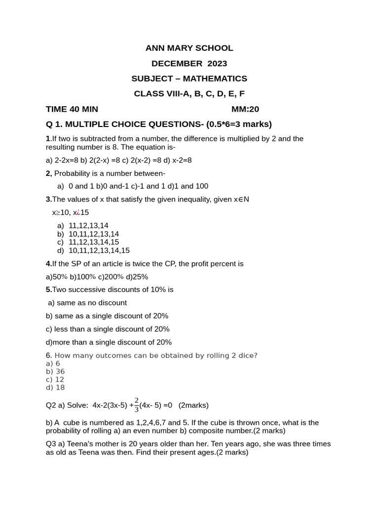 Maths 8 | PDF