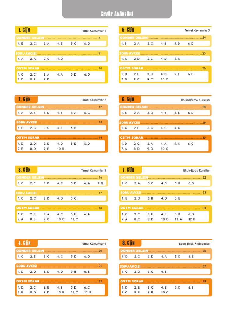 49 Gunde Tyt Kampi Soru Bankasi Cevap Anahtari | PDF