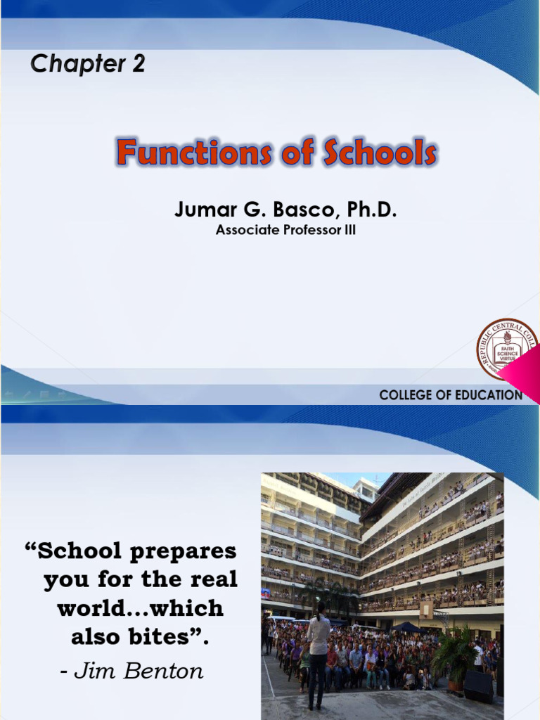 Chapter 2 - Functions of Schools | PDF | Socialization | Disciplines
