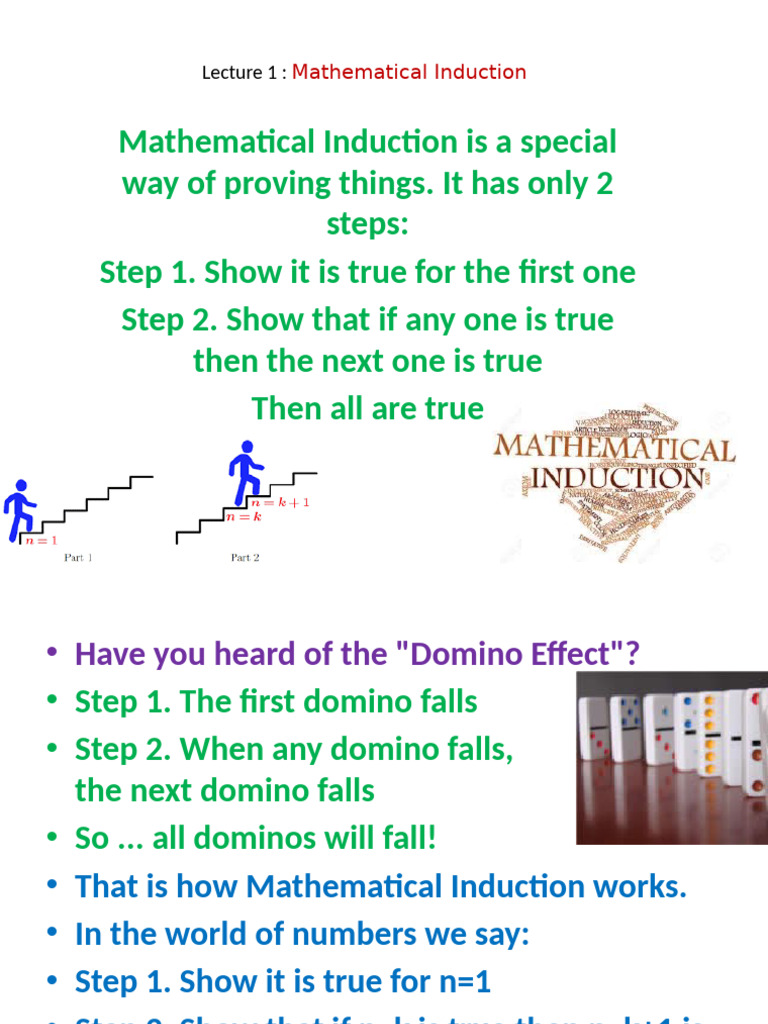 Lecture 1 - Mathematical Induction.1 | PDF | Mathematics | Mathematical Logic