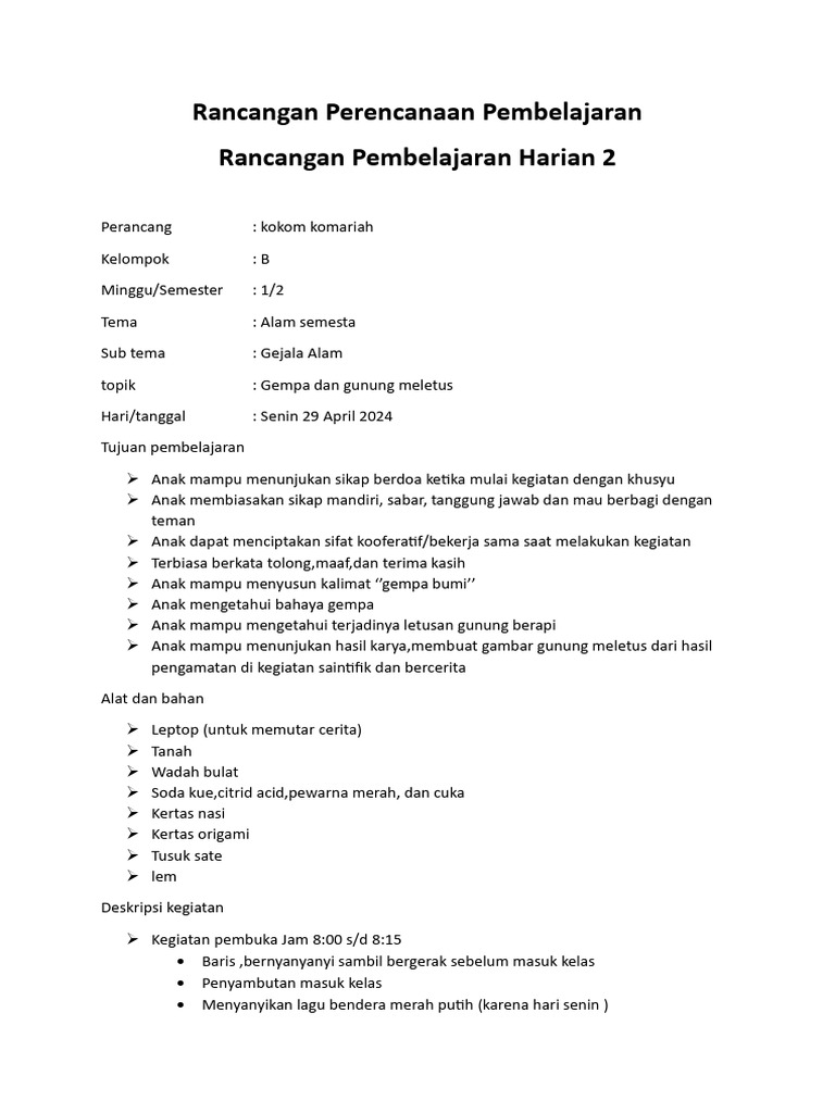 RPPH 2 Dan RPPH 3 Kokom Komariah NIM. 857503147 | PDF | Kesehatan Holistik | Sains & Matematika