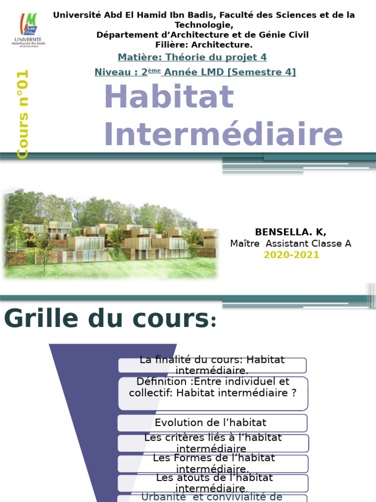 Définition de l'Habitat Intermédiaire | PDF | Humain