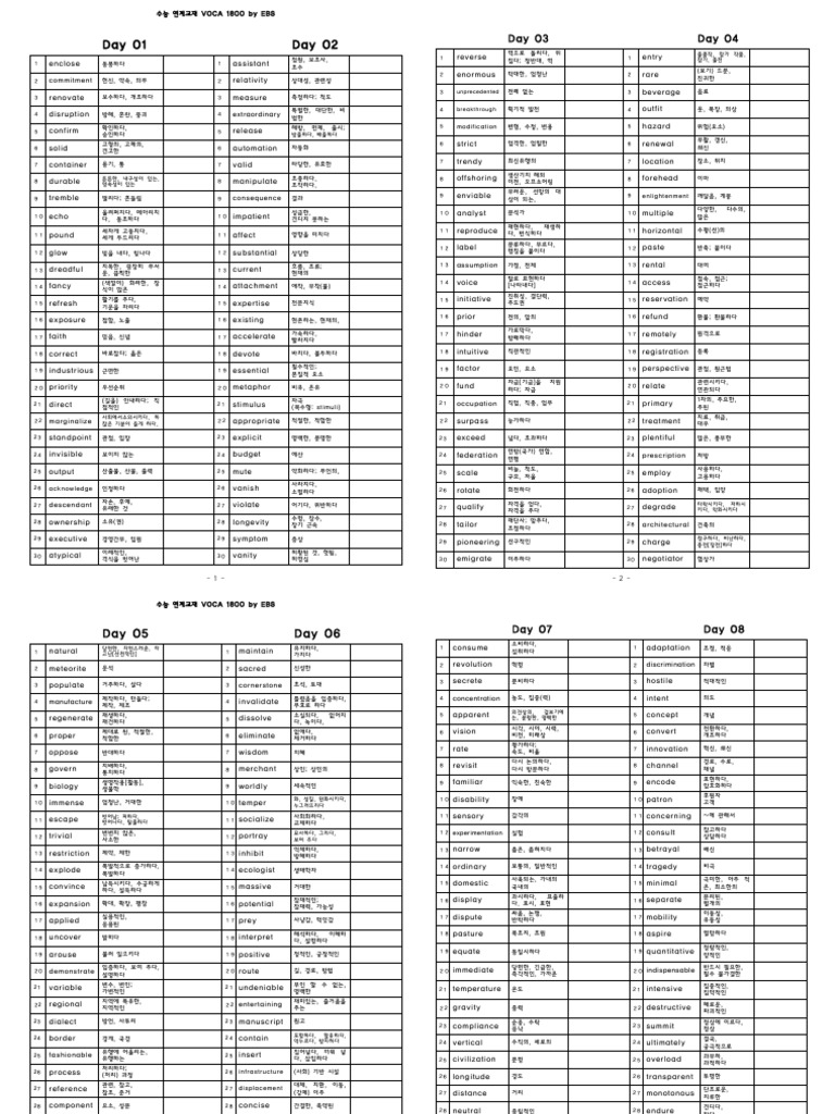2023 EBS 1800voca | PDF