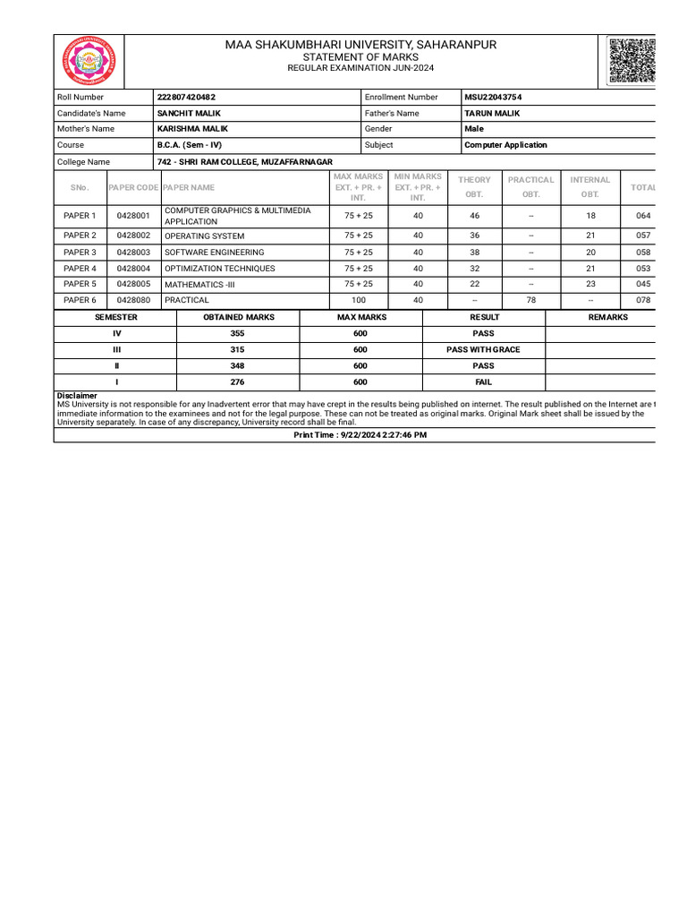Result Print | PDF | Computing | Computer Science