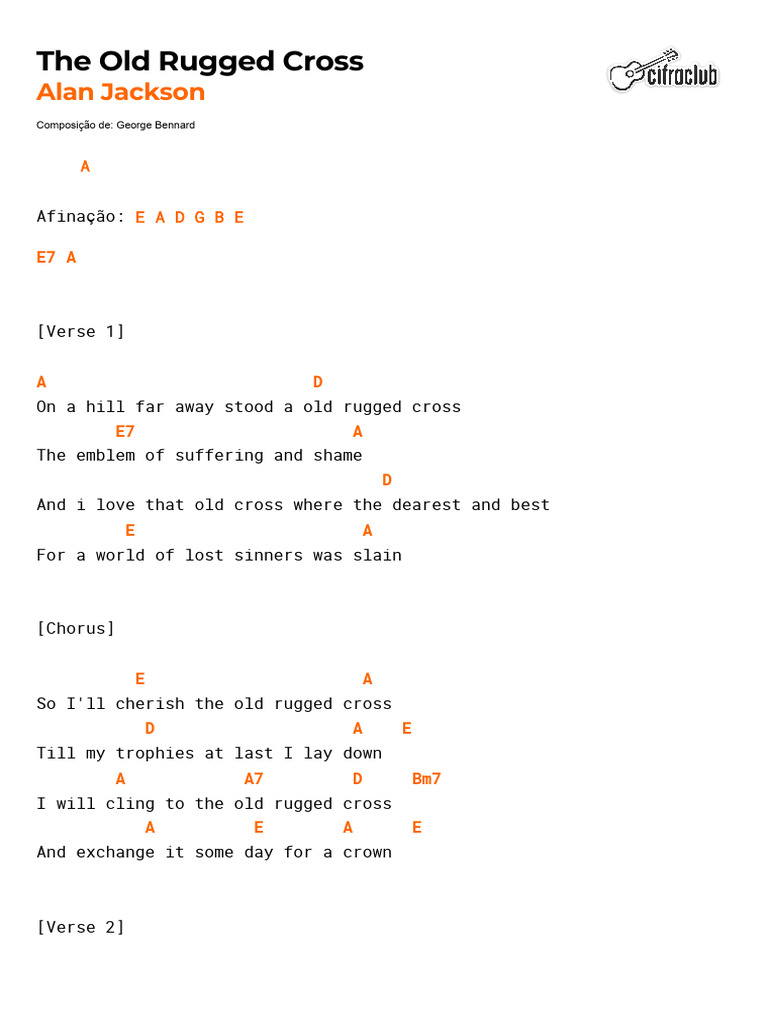 Cifra Club - Alan Jackson - The Old Rugged Cross | PDF